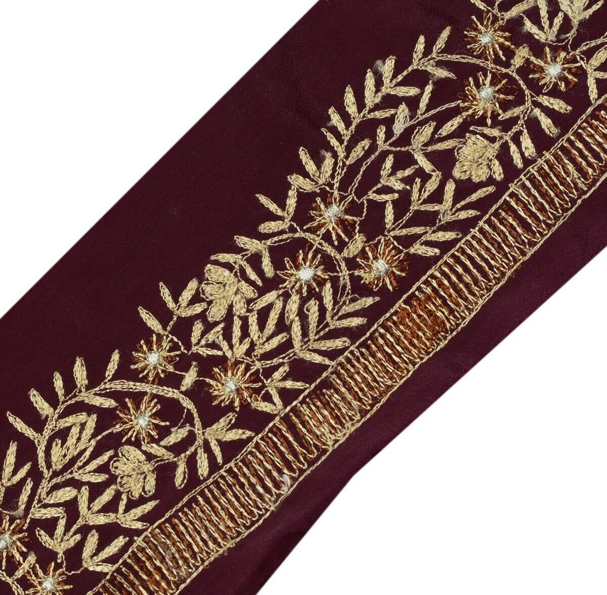 Vintage Sari Border Indian Trim Embroidered Floral Sewing Ribbon Lace ...