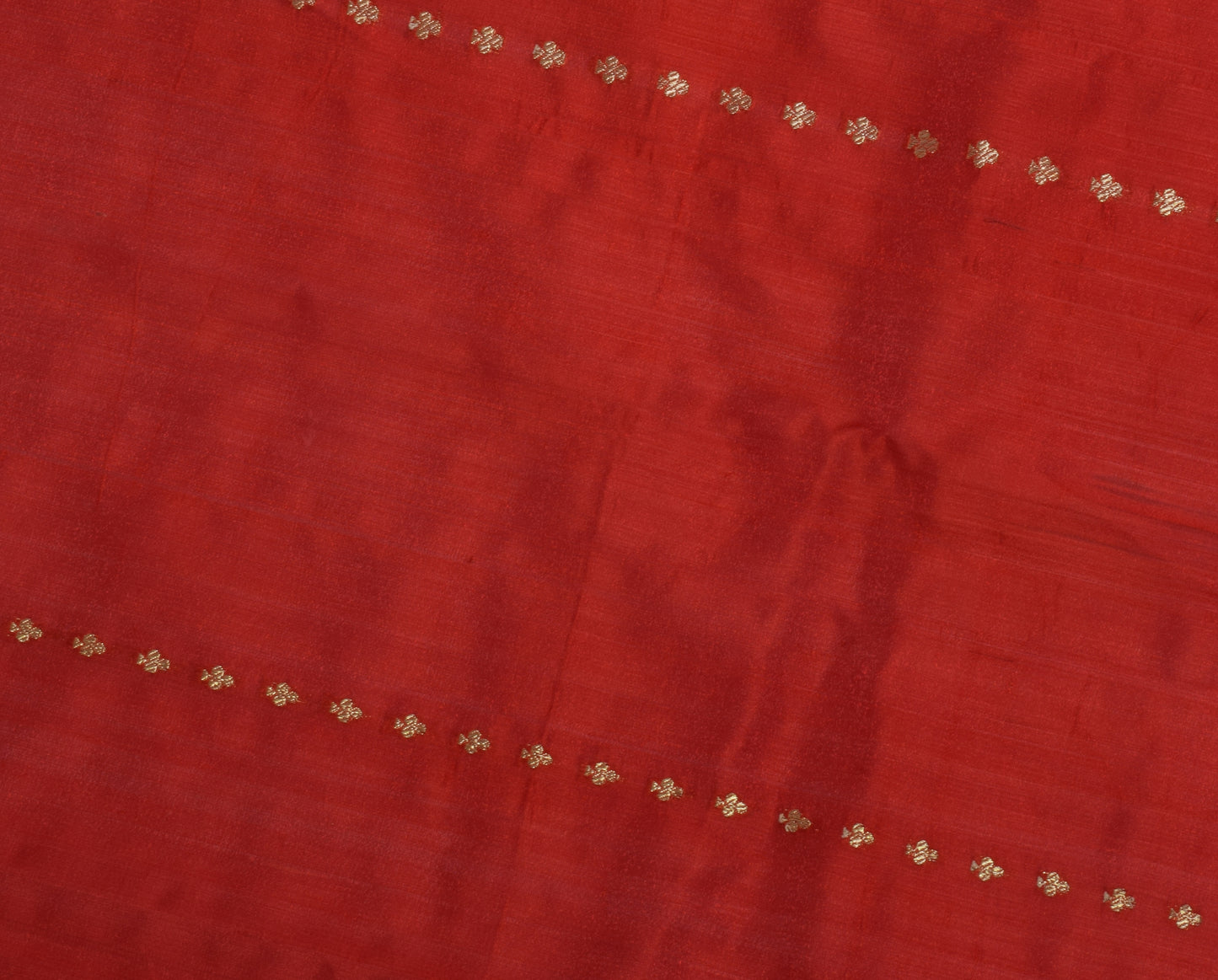 Sushila Vintage Indian Red Sari Remnant Scrap Blend Nylon Woven Craft